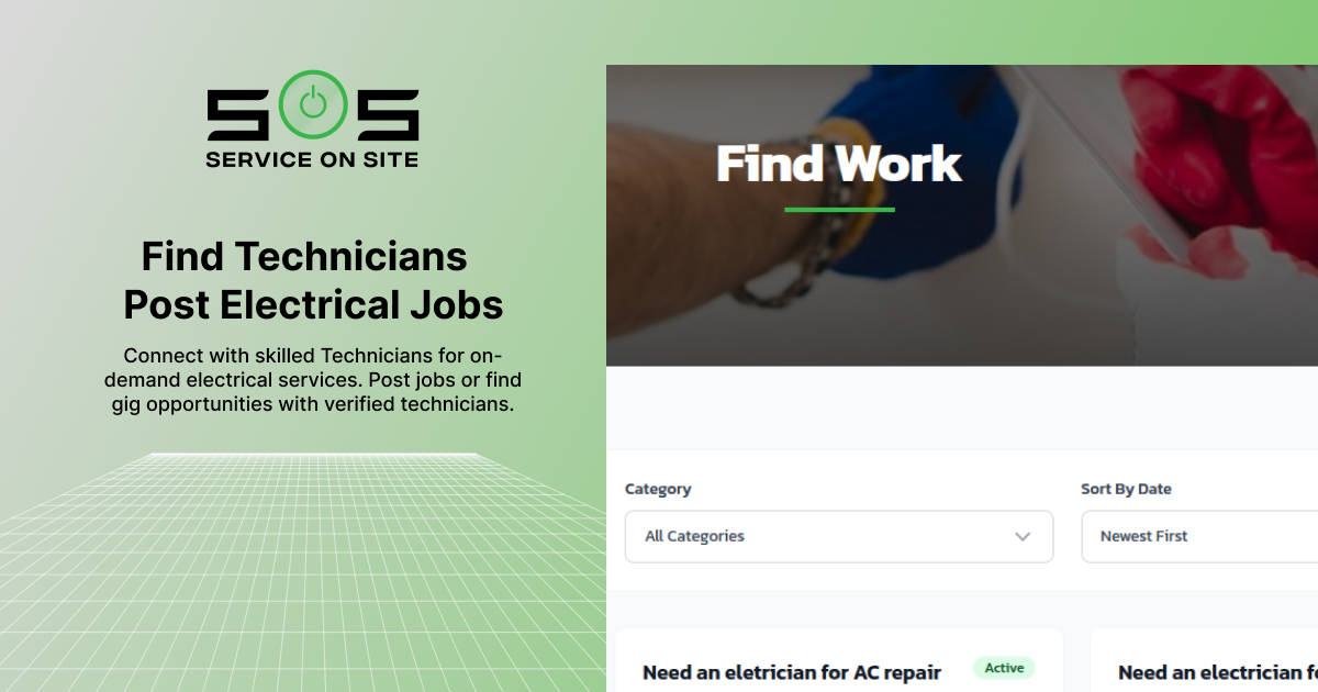 Service On Site (SOS) | On-Demand Electrical Technicians Near You